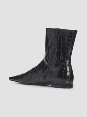 TOTEME Croc-embossed Leather Chelsea Boots - Black