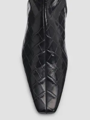 TOTEME Croc-embossed Leather Chelsea Boots - Black