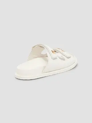 Amiri Boardwalk Leather Two-strap Sandals - Alabaster