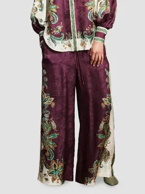 ALEMAIS Ruthie Paisley Wide-leg Pants