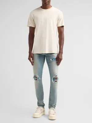 Amiri Plaid Flannel Mx1 Repaired Jeans