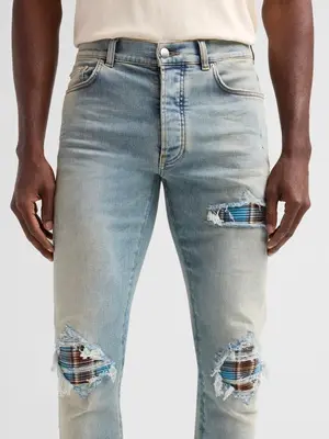 Amiri Plaid Flannel Mx1 Repaired Jeans