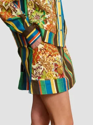 ALEMAIS Charlie Graphic Linen Miniskirt