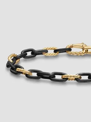 David Yurman Dy Madison Chain Bracelet In Titanium - Black