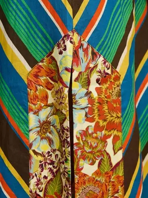 ALEMAIS Charlie Mixed-print Linen Day Dress