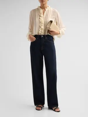 DÔEN Magdeleine Ruffle Silk Top