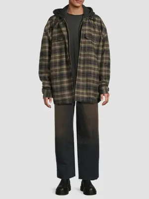 WILLY CHAVARRIA Ganadero Plaid Hooded Overshirt