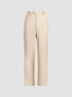 Amiri Striped Linen-blend Tailored Pants - Alabaster