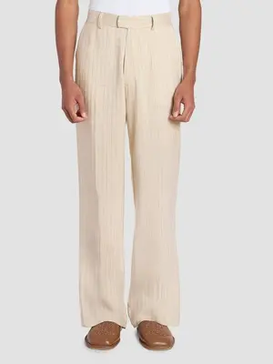 Amiri Striped Linen-blend Tailored Pants