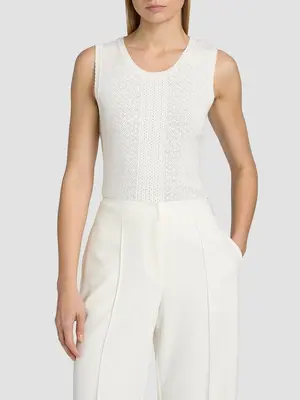 Elie Tahari The Steele Pointelle Sweater Vest
