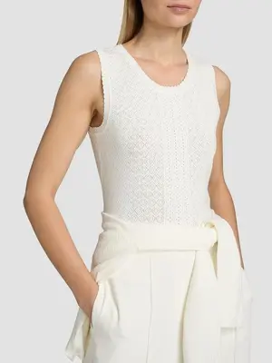 Elie Tahari The Steele Pointelle Sweater Vest