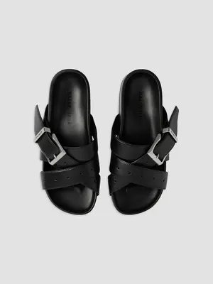 Balenciaga Belt Mules - Black