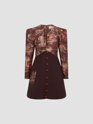 ALEMAIS Ezra Printed Linen-blend Mini Dress