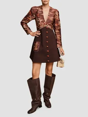 ALEMAIS Ezra Printed Linen-blend Mini Dress