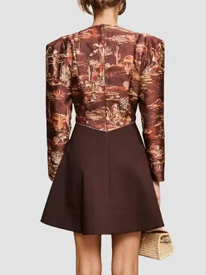 ALEMAIS Ezra Printed Linen-blend Mini Dress