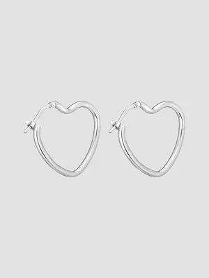 ORADINA Sweetheart Hoops In Sterling