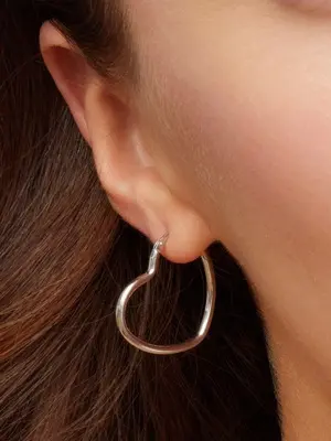 ORADINA Sweetheart Hoops In Sterling