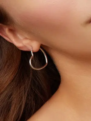 ORADINA Sweetheart Hoops In Sterling