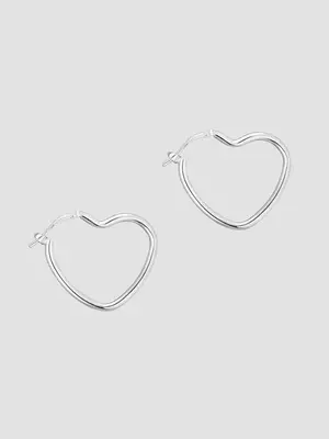 ORADINA Sweetheart Hoops In Sterling