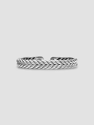 David Yurman Chevron Flex Bracelet In Sterling 10mm - Silver