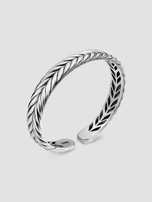 David Yurman Chevron Flex Bracelet In Sterling 10mm