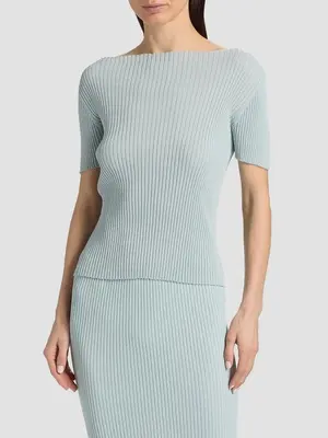 LESET Blake Rib-knit T-shirt - Mirage