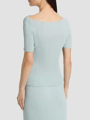 LESET Blake Rib-knit T-shirt - Mirage