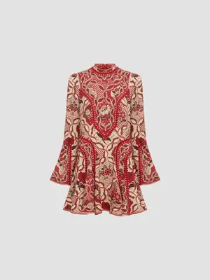 ALEMAIS Kenny Floral A-line Mini Dress