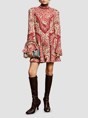 ALEMAIS Kenny Floral A-line Mini Dress