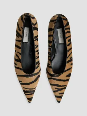 TOTEME Sharp 35mm -print Calf Hair Kitten-heel Pumps
