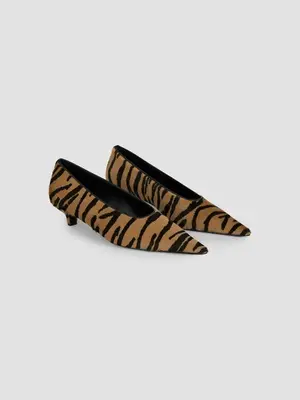 TOTEME Sharp 35mm -print Calf Hair Kitten-heel Pumps