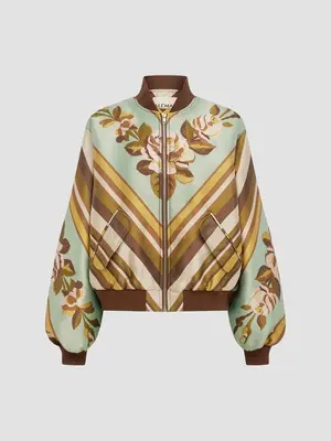 ALEMAIS La Rosa Printed Jacquard Bomber Jacket - Multi