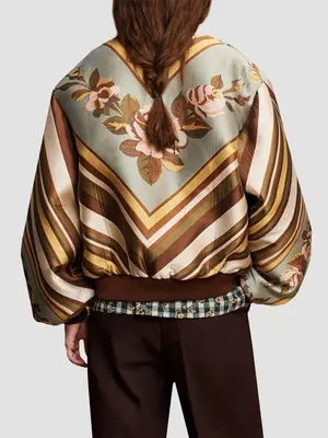 ALEMAIS La Rosa Printed Jacquard Bomber Jacket