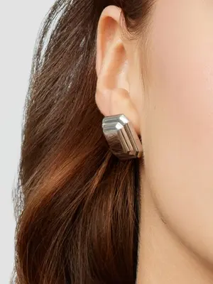 ORADINA Cufflink Button Stud Earrings In Sterling