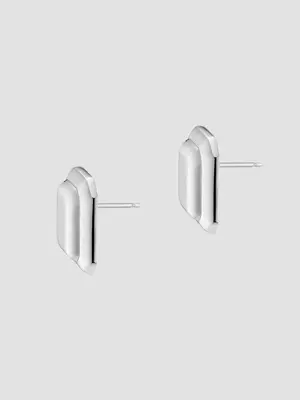 ORADINA Cufflink Button Stud Earrings In Sterling