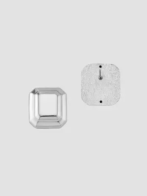 ORADINA Cufflink Button Stud Earrings In Sterling