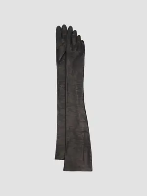 TOTEME Extra-long Leather Gloves - Black