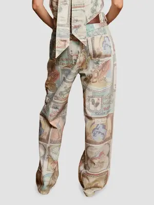 ALEMAIS Andie Printed Mid-rise Straight-leg Jeans