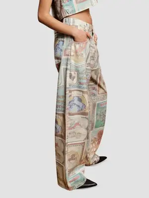 ALEMAIS Andie Printed Mid-rise Straight-leg Jeans
