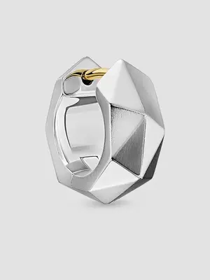 David Yurman Faceted Hoop Earring In Sterling 14.5mm - Silver