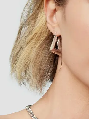 ORADINA Peak Hoop Earrings In Sterling