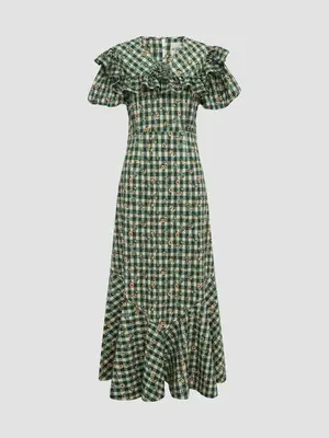 ALEMAIS Outrider Checked Cotton Seersucker Dress