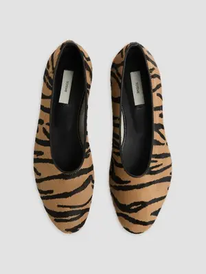 TOTEME Print Calf Hair Ballerina Flats