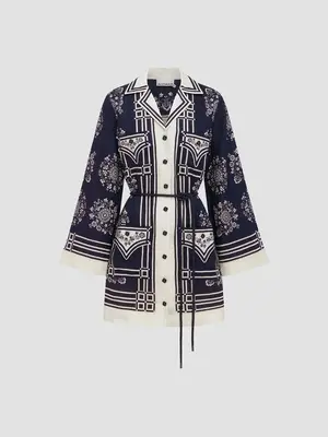 ALEMAIS Banderra Linen Mini Shirtdress
