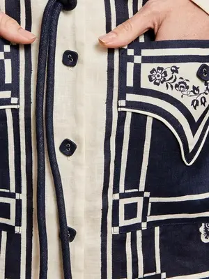 ALEMAIS Banderra Linen Mini Shirtdress