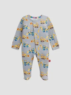 MAGNETIC ME Baby's Doze Off Tractor-print Footie
