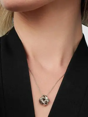 ORADINA Eternal Knot Pendant Necklace In Sterling