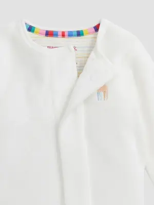 MAGNETIC ME Baby's Embroidered Cotton-blend Velour Footie