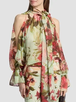 Chiara Boni La Petite Robe Slawa Floral Print Georgette Blouse