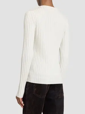 Amiri Logo Script Knit Henley Top